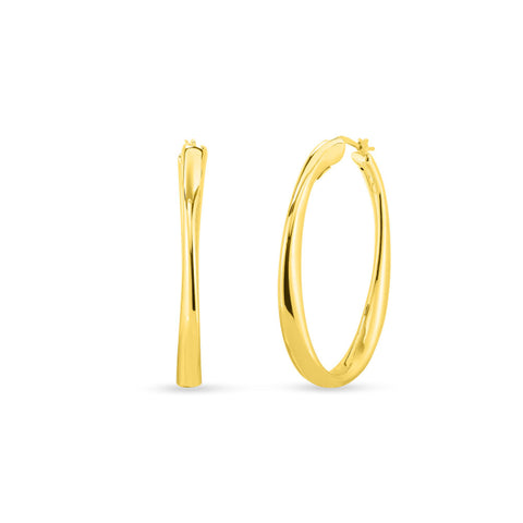 Roberto Coin Large Oval Hoop Earrings in 18K Gold – J.R.DUNN